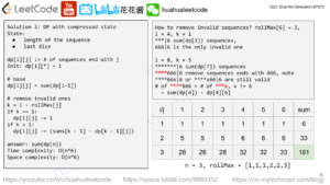 花花酱 LeetCode 1223. Dice Roll Simulation – Huahua’s Tech Road